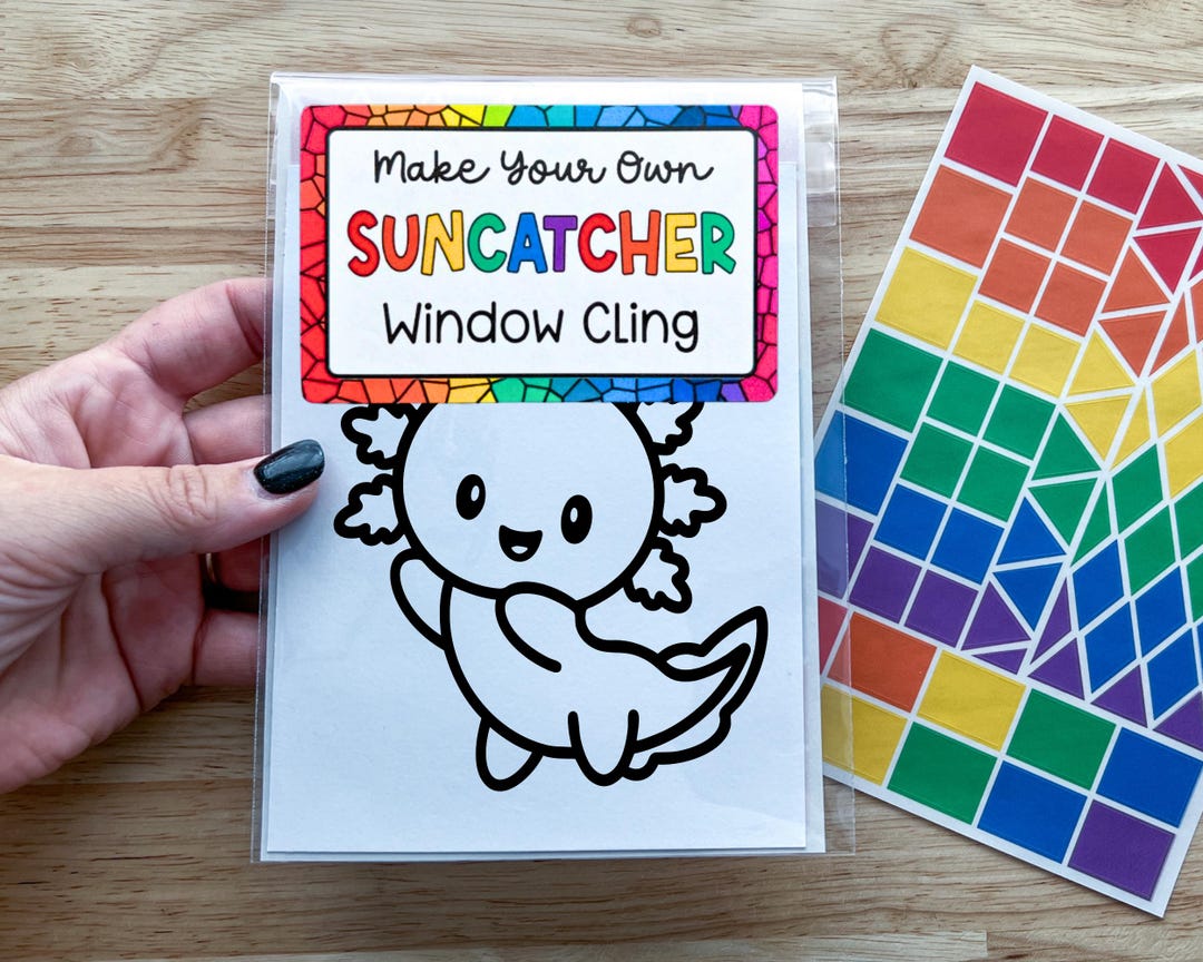 Axolotl Craft Kits for Toddlers, Ocean Animal Suncatcher Sticker Kit ...