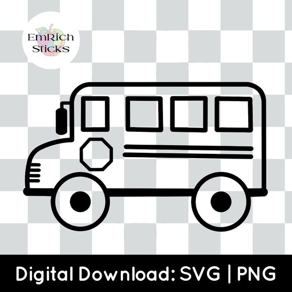 Outline School Bus Svg - Etsy