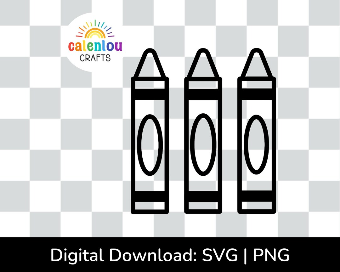 Crayons Outline PNG, SVG, Commercial Use Instant Digital Download ...