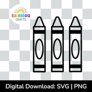 Crayons Outline PNG, SVG, Commercial Use Instant Digital Download ...
