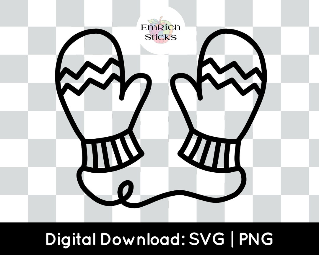 Mittens Outline PNG SVG, Commercial Use Instant Digital Download ...