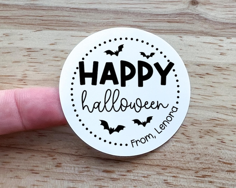 Happy Halloween Treat Bag Labels SET OF 10, Bat Kids Goodie Bag ...