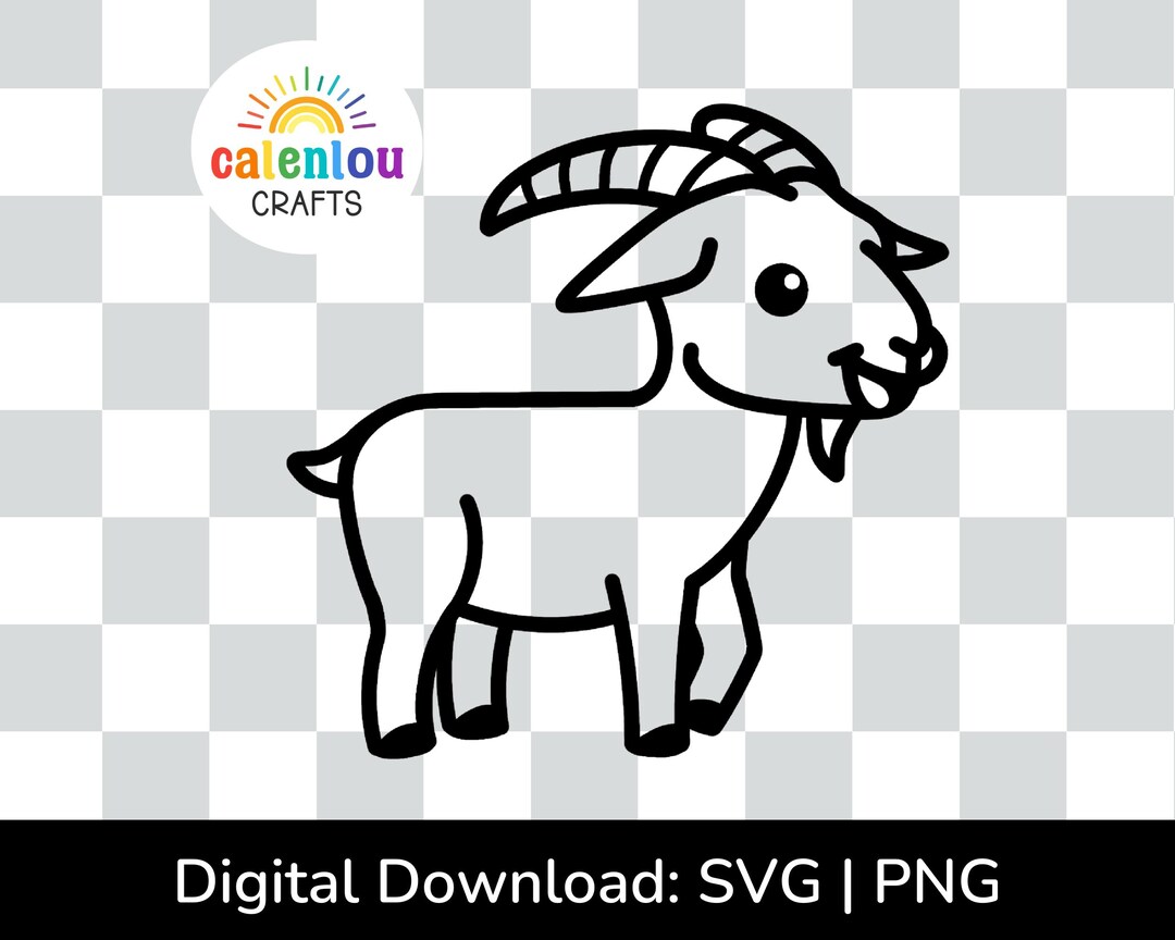 Goat Outline PNG SVG, Commercial Use Digital Download, Farm Animal Svg ...