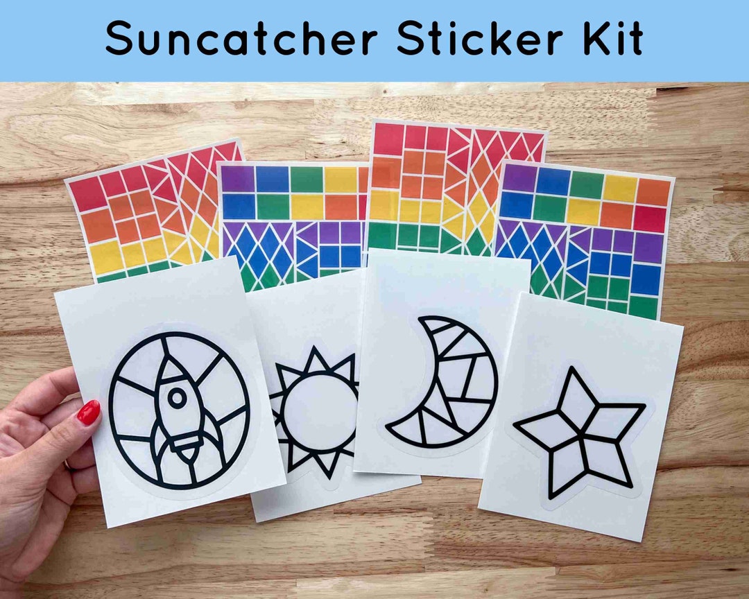 Outer Space Suncatcher Sticker Set, Space Craft Kits for Kids, Two the ...