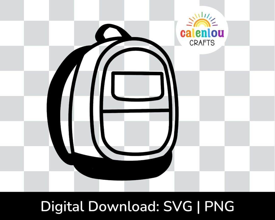 Backpack Outline PNG SVG, Commercial Use Digital Download, Kids School ...