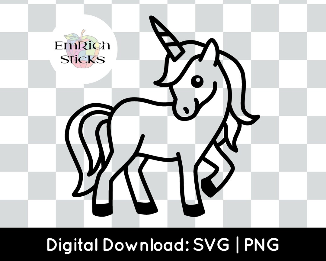 Unicorn Outline PNG, SVG, Instant Digital Download, Commercial Use, Svg ...