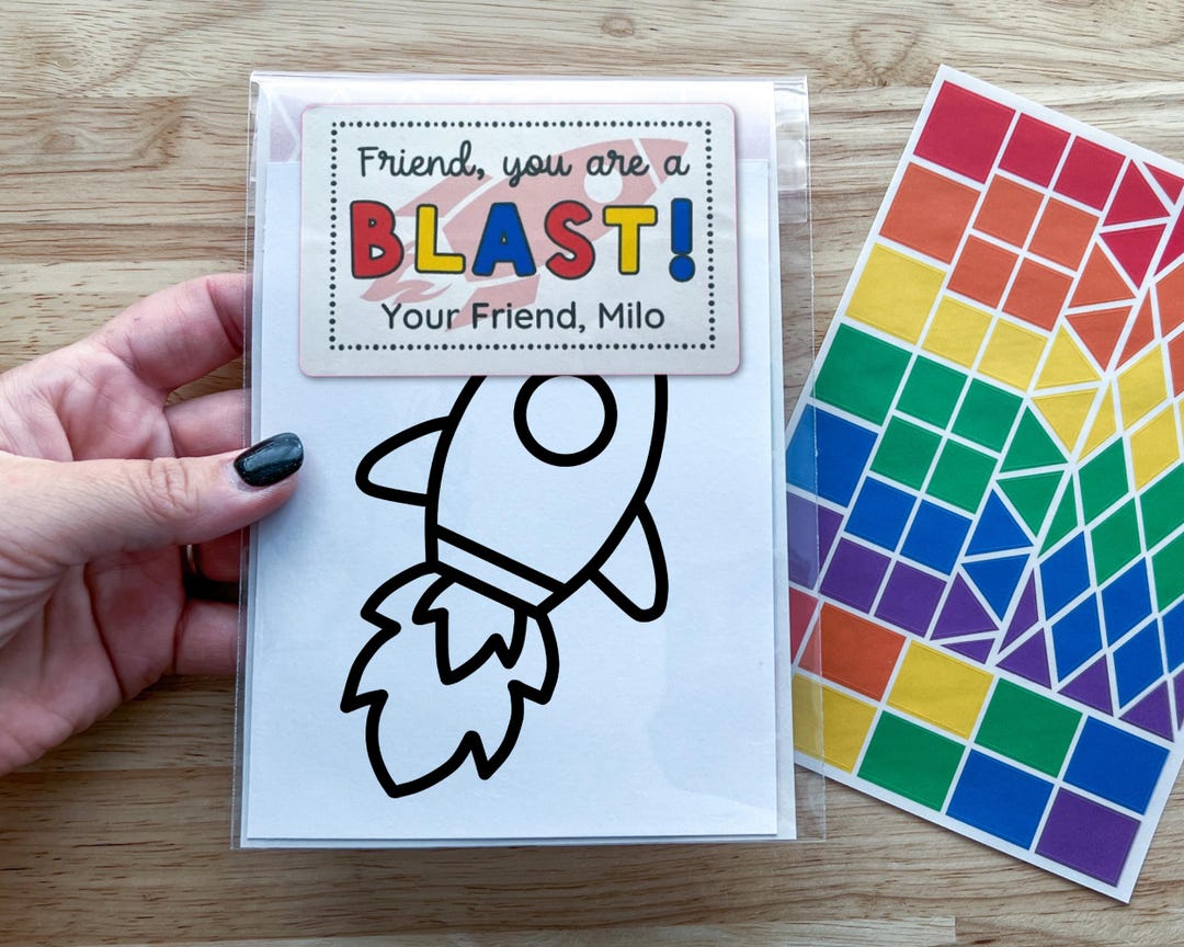 Outer Space Valentines Day Cards, Rocket Craft Kits for Kids, Valentine ...