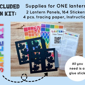 Cross Lantern Craft Kit for Kids, Faux Stained Glass Luminaries ...