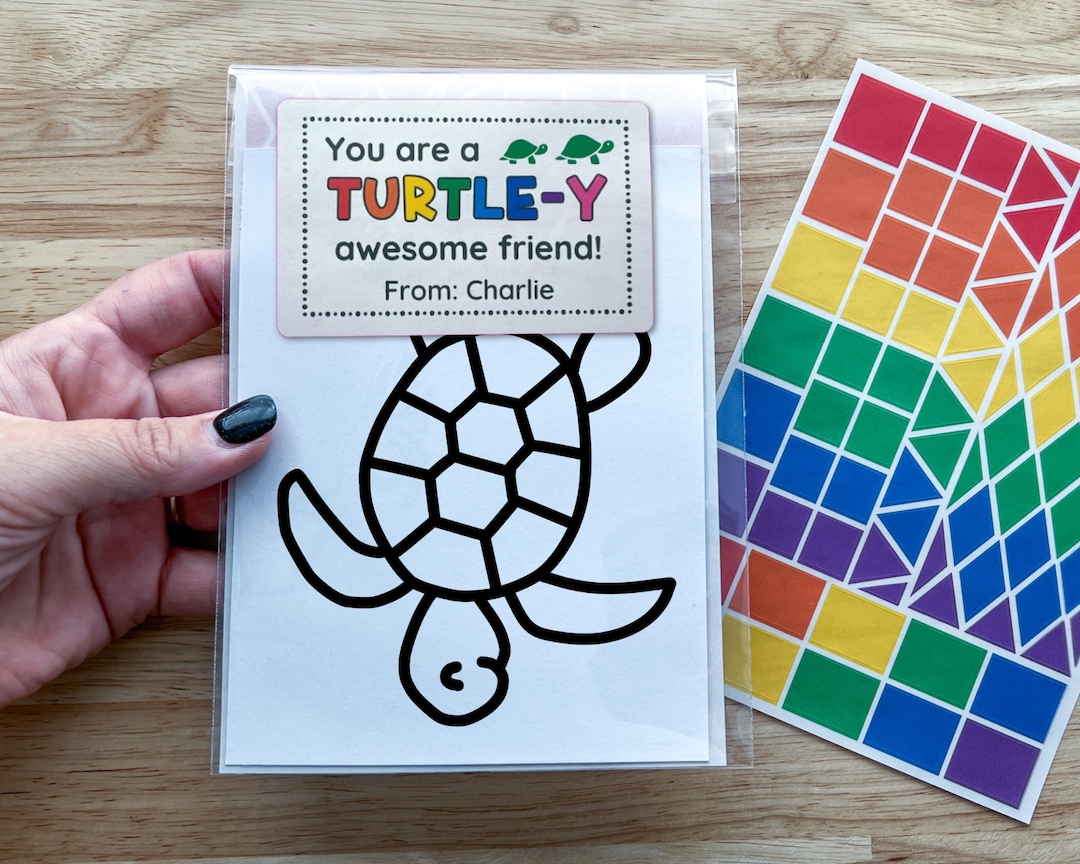 Sea Turtle Valentines Day Cards, Ocean Craft Kits for Kids Valentine ...