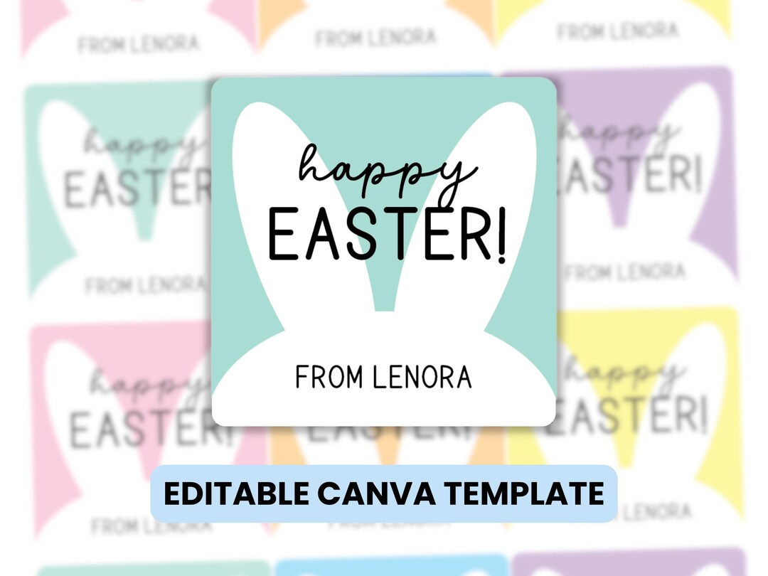 DIGITAL DOWNLOAD Easter Bunny Party Favor Stickers for Kids, Classroom ...