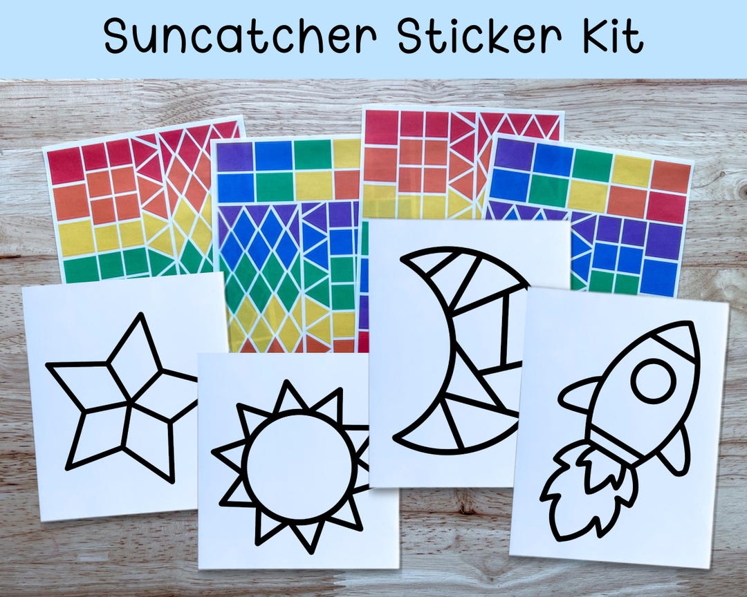Outer Space Suncatcher Sticker Set, Space Craft Kits for Kids, Two the ...