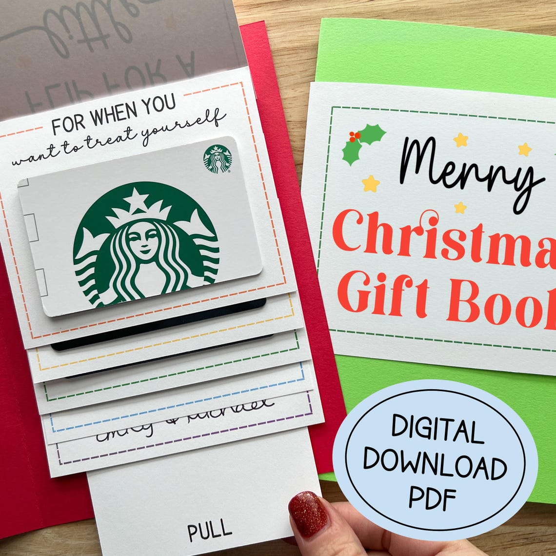 DIGITAL DOWNLOAD Waterfall Gift Card Holder Christmas Printable ...