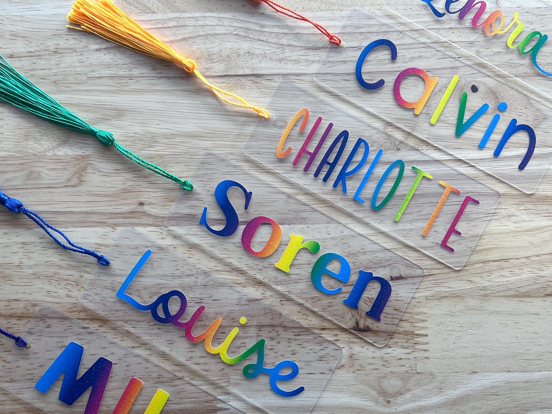 Personalized Rainbow Bookmark for Girls, Custom Name Bookmarks for Kids ...