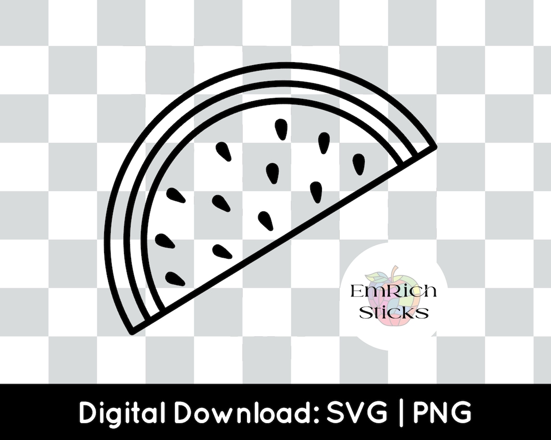 Watermelon Slice Outline PNG SVG Cut File for Cricut or Silhouette ...