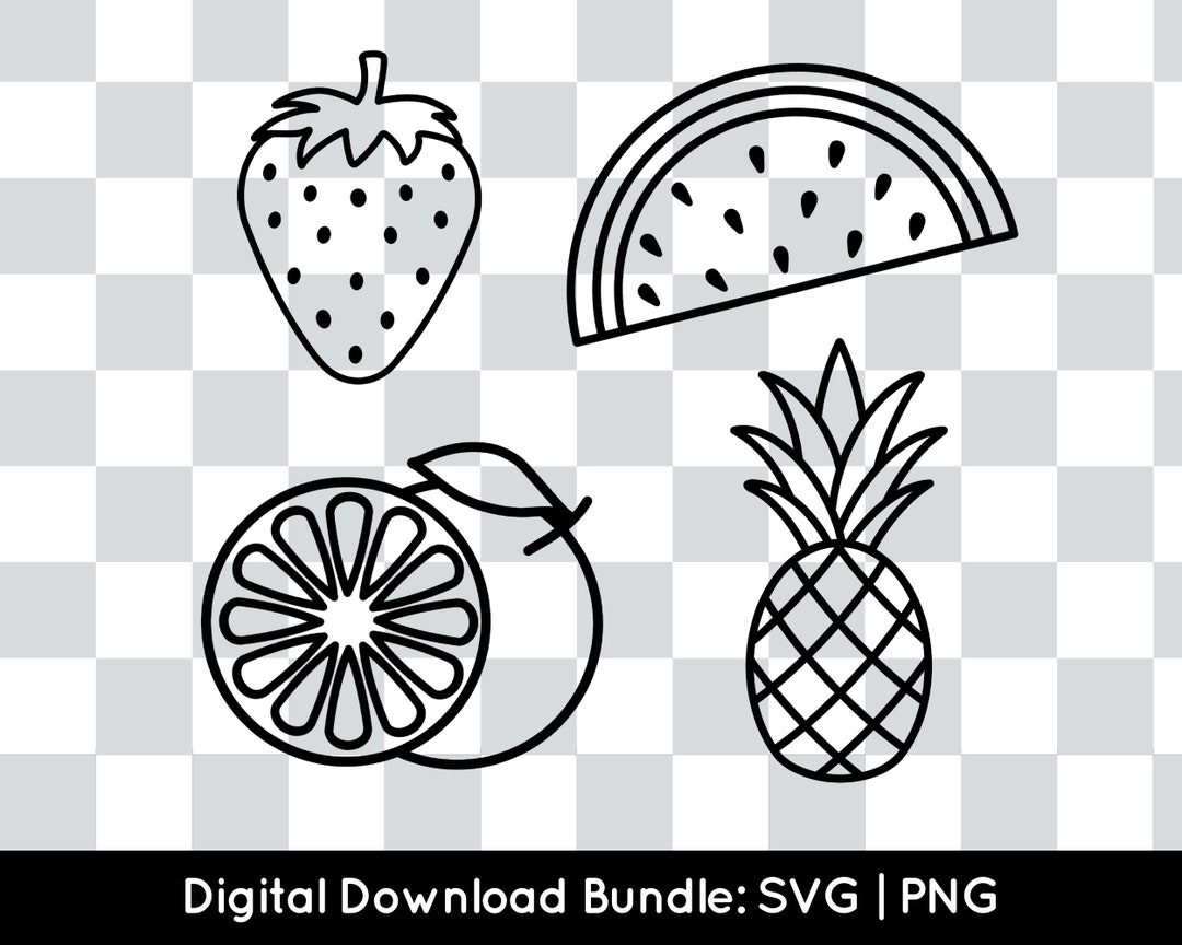 Fruit Bundle PNG SVG, Commercial Use Digital Download, Svg Cut File for ...
