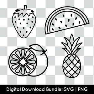 Fruit Bundle PNG SVG, Commercial Use Digital Download, Svg Cut File for ...