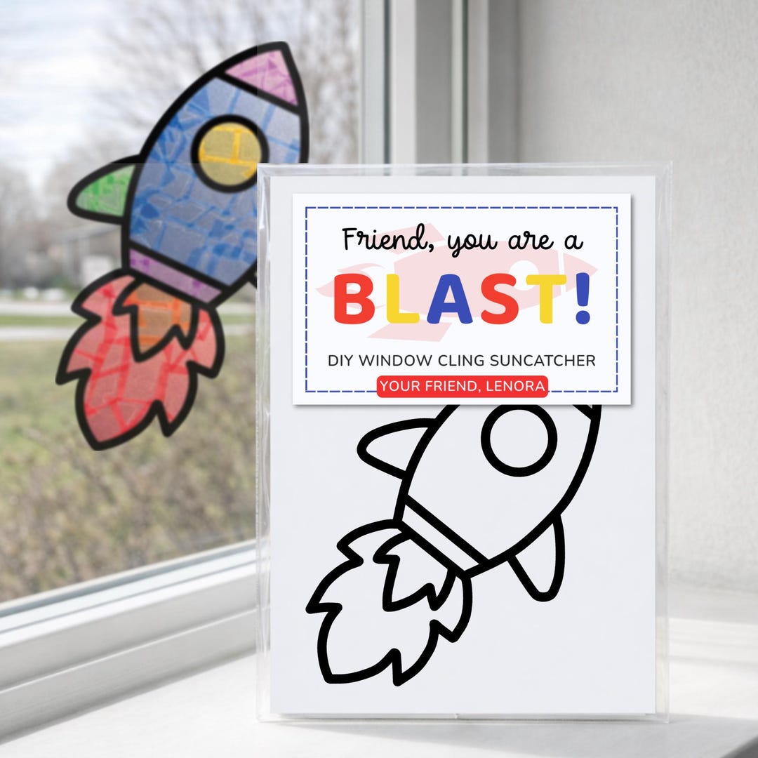 Outer Space Valentines Day Cards, Rocket Craft Kits for Kids, Valentine ...