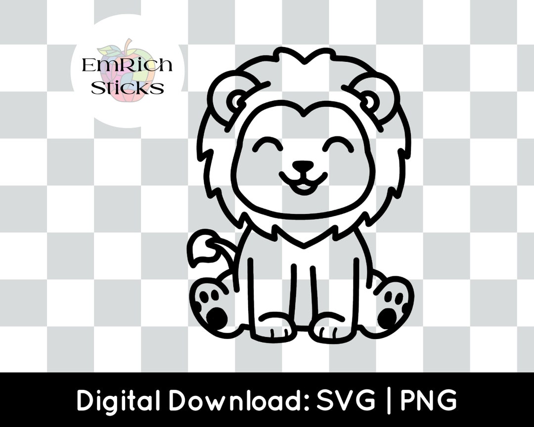 Lion Outline PNG SVG, Commercial Use, Instant Digital Download, Safari ...