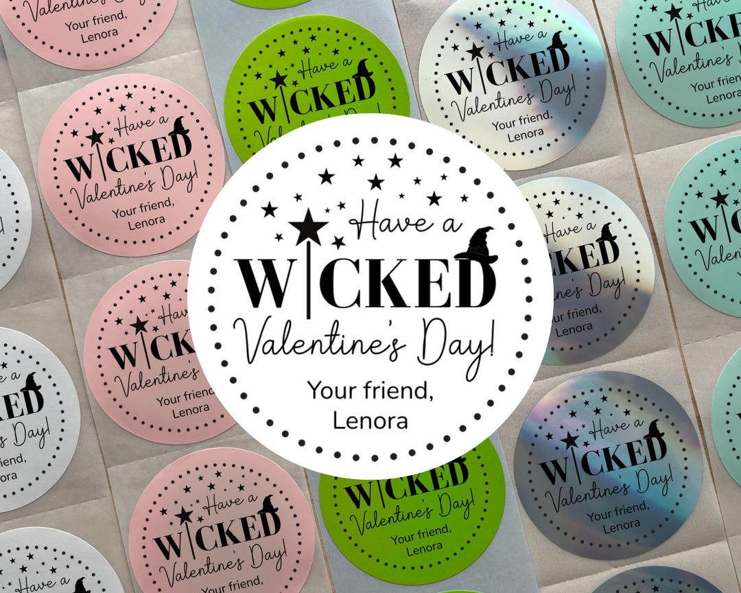 Wicked Valentine Favor Stickers, Witch or Wizard Kids Classroom ...