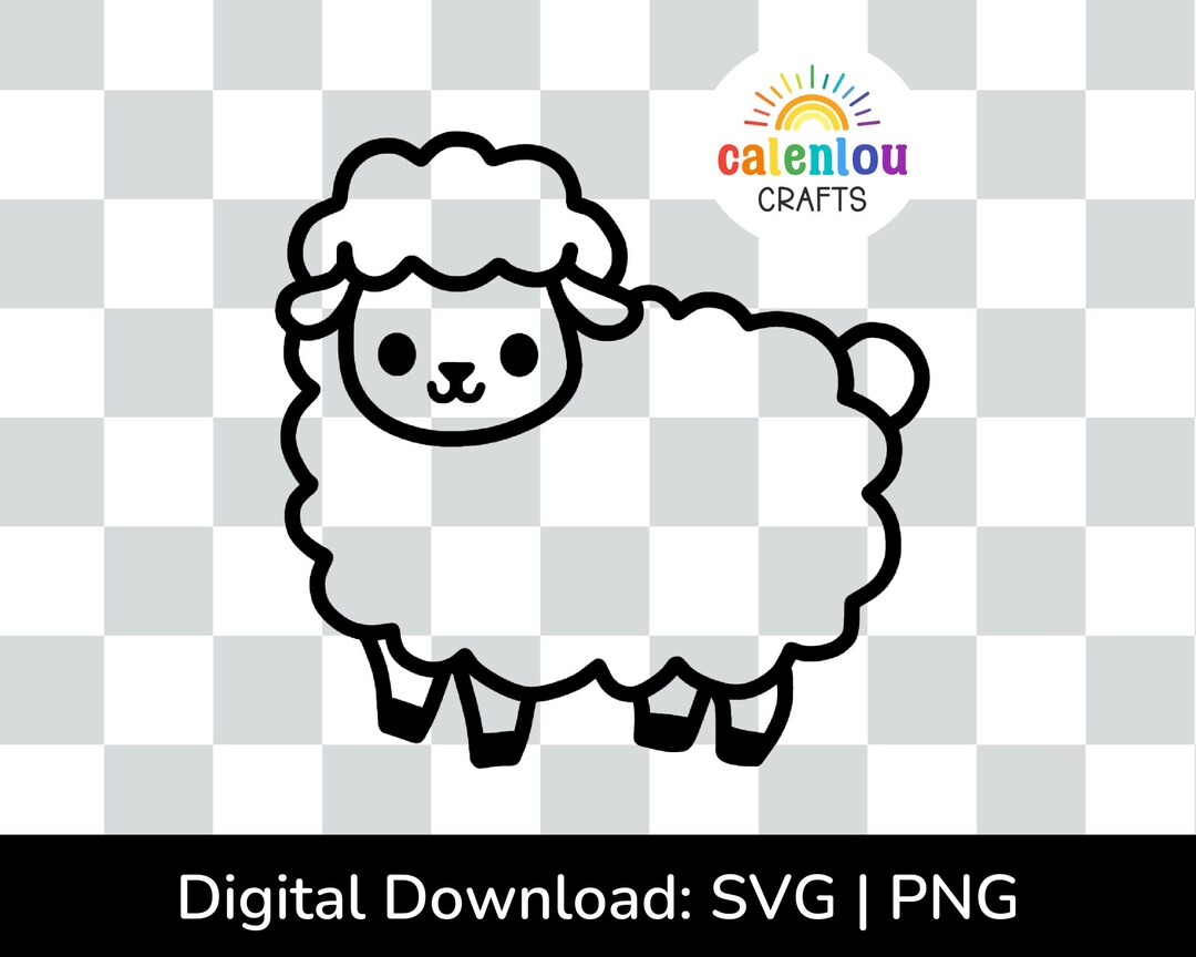 Sheep Outline SVG Cut File, Farm Animal PNG Clipart (digital Download ...