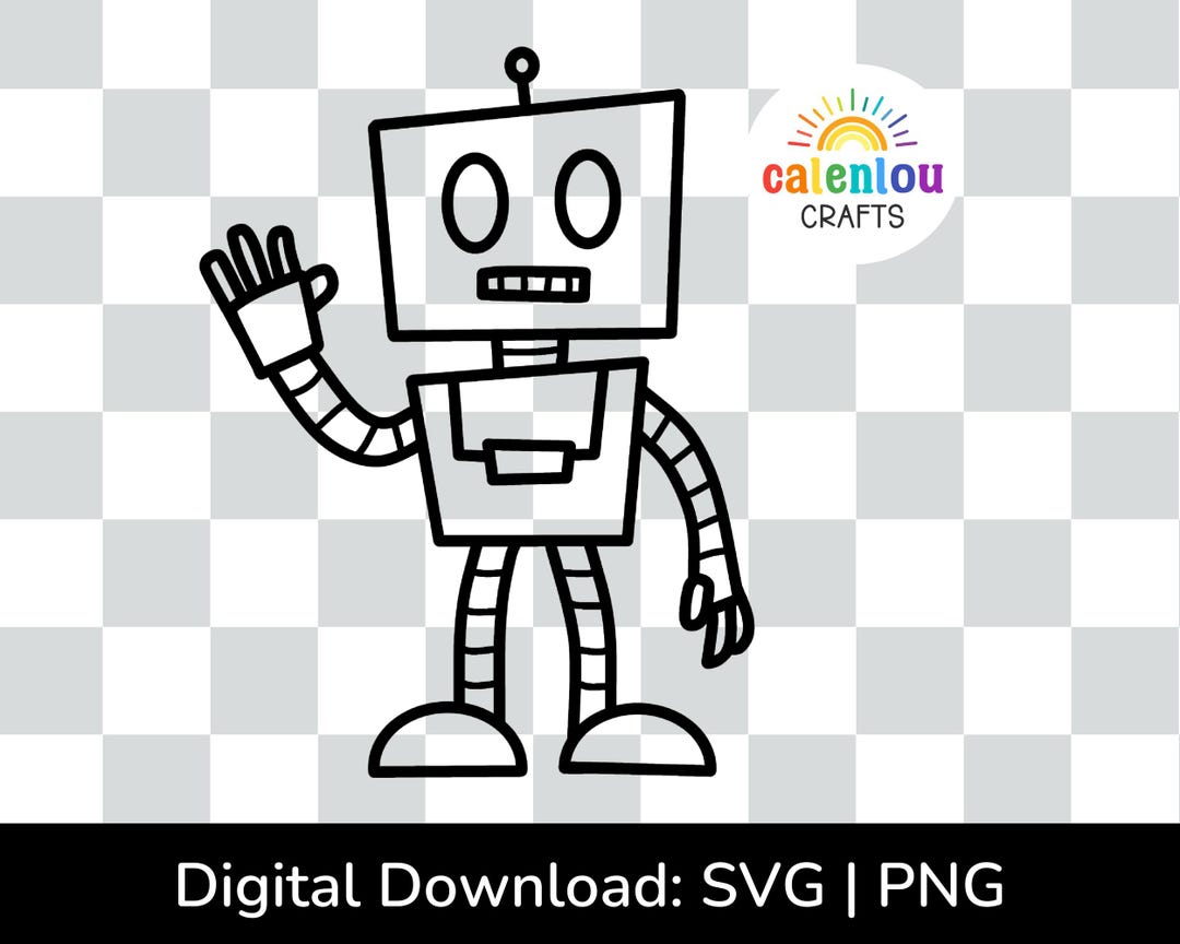Robot Outline PNG SVG, Instant Digital Download, Commercial Use ...