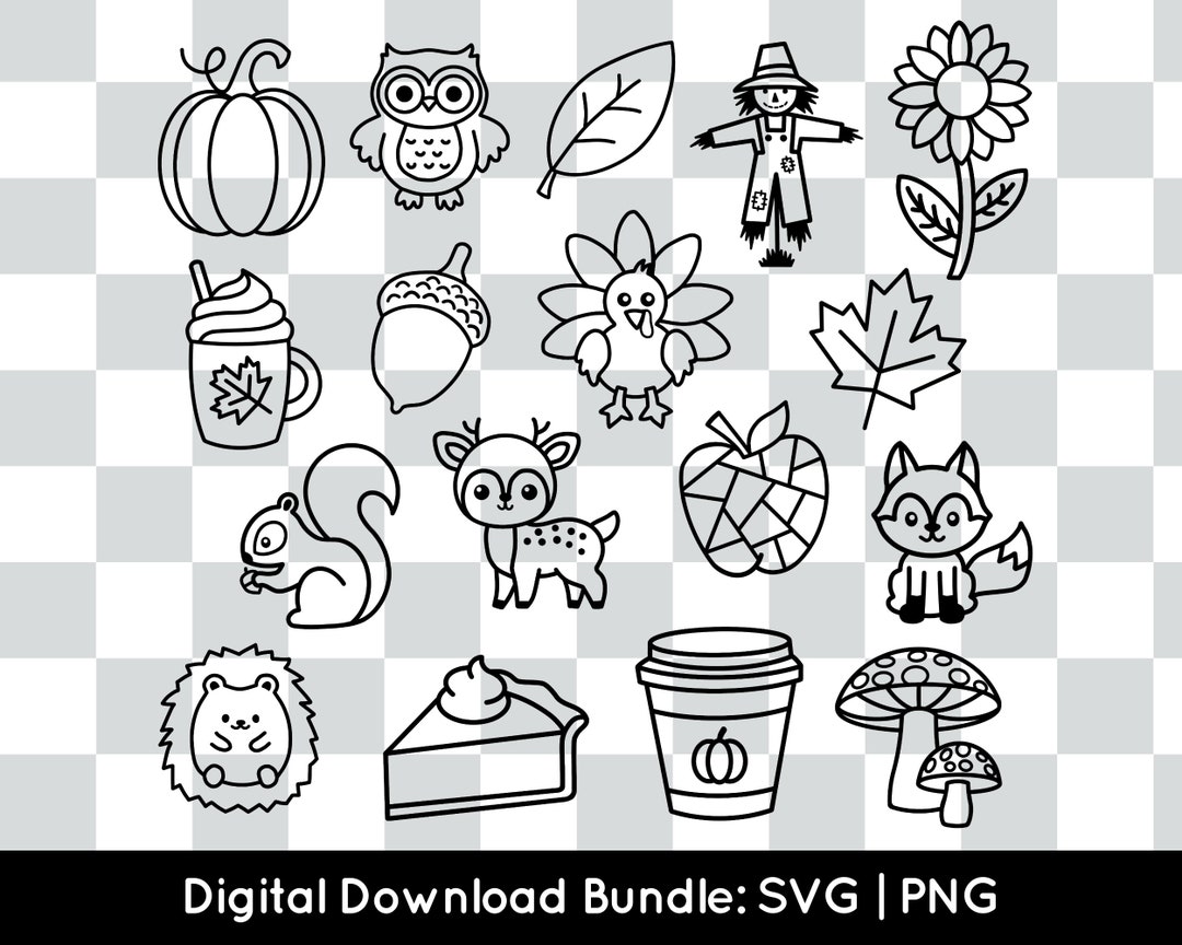Fall Bundle PNG SVG, Commercial Use Download, Thanksgiving Cut File for ...