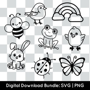 Spring Bundle PNG SVG, Commercial Use Svg File for Cricut, Sillhouette ...