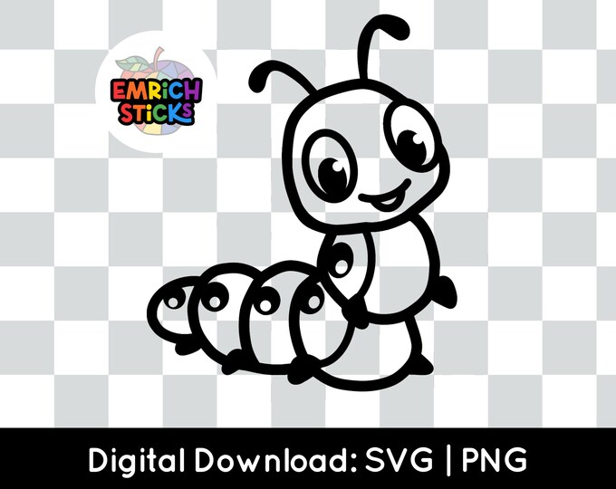 Caterpillar Svg, Svg Files for Cricut, Insect Svg, Worm Clipart ...