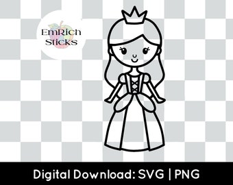 Princess Design Digital Download SVG & PNG File - Etsy