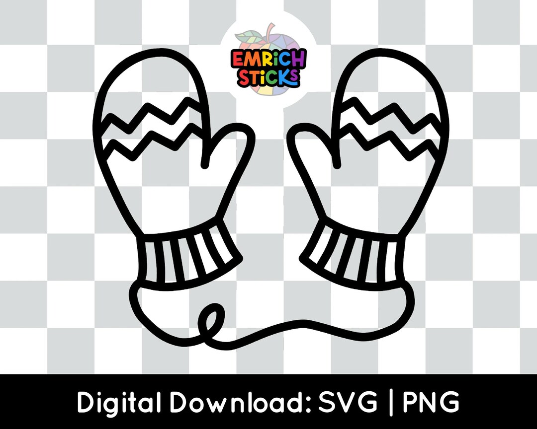 Mittens Outline PNG SVG, Commercial Use Instant Digital Download ...