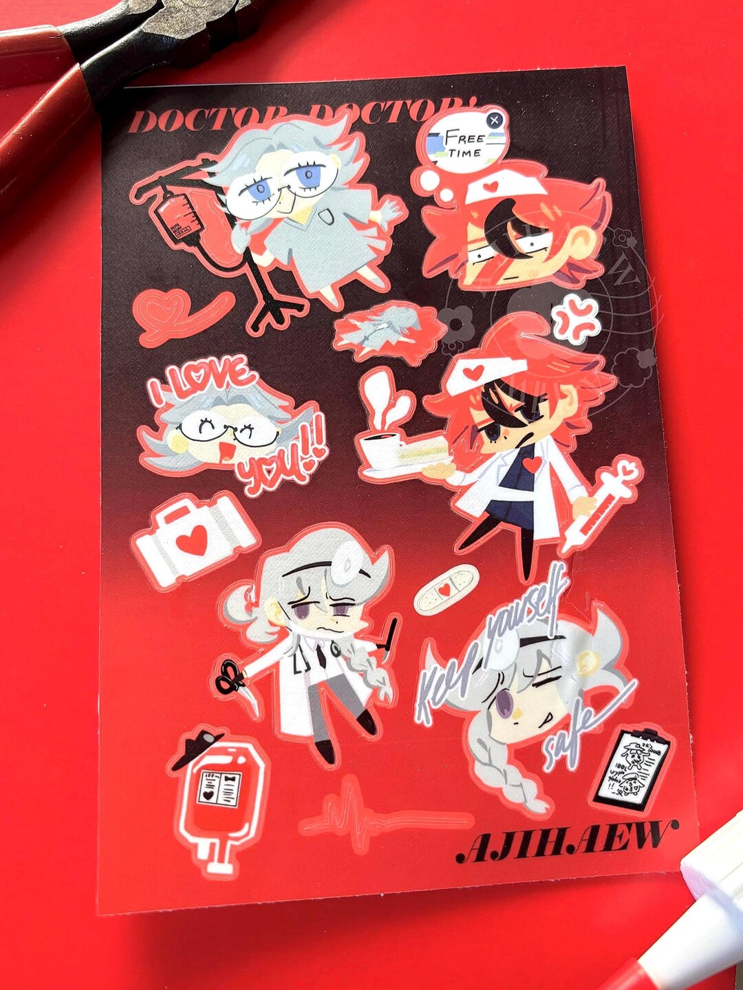 Hundred Line Stickers // Takumi Eito and Nozomi Sticker Sheet - Etsy