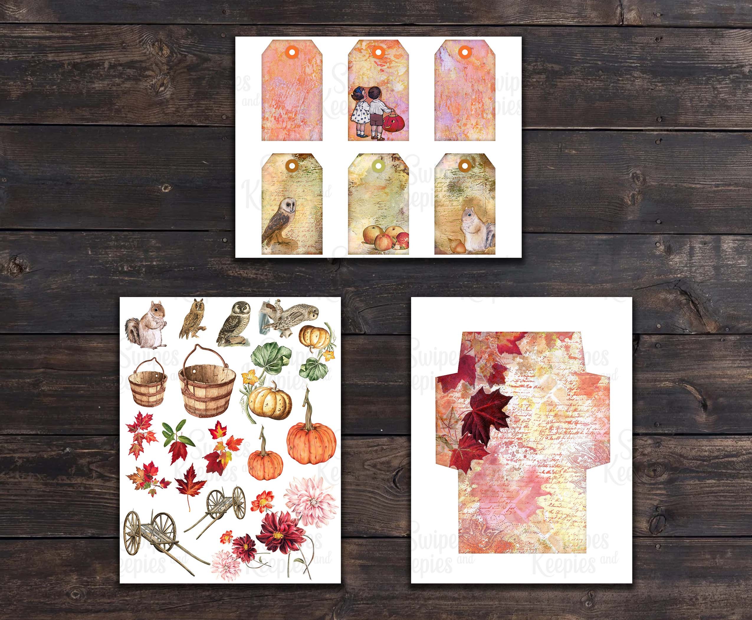 Autumn Junk Journal Kit Digital Fall Ephemera Printable Fall - Etsy