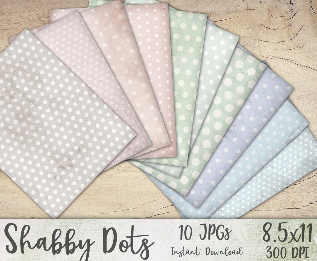 Vintage Polka Dot Paper Pack Shabby Dotted Collage Sheet Antique Polka ...
