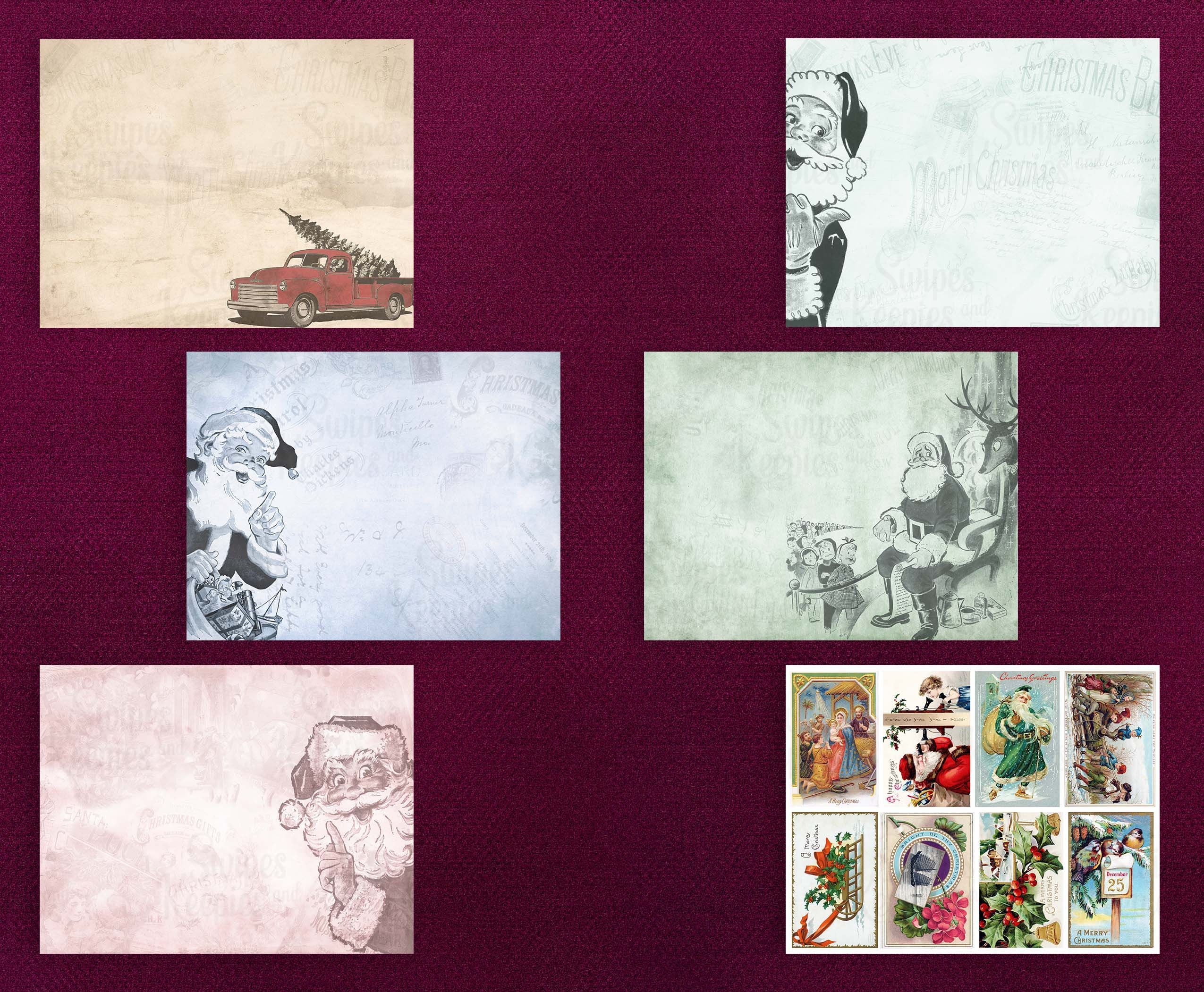 Vintage Christmas Santa Junk Journal Kit Digital Collage | Etsy
