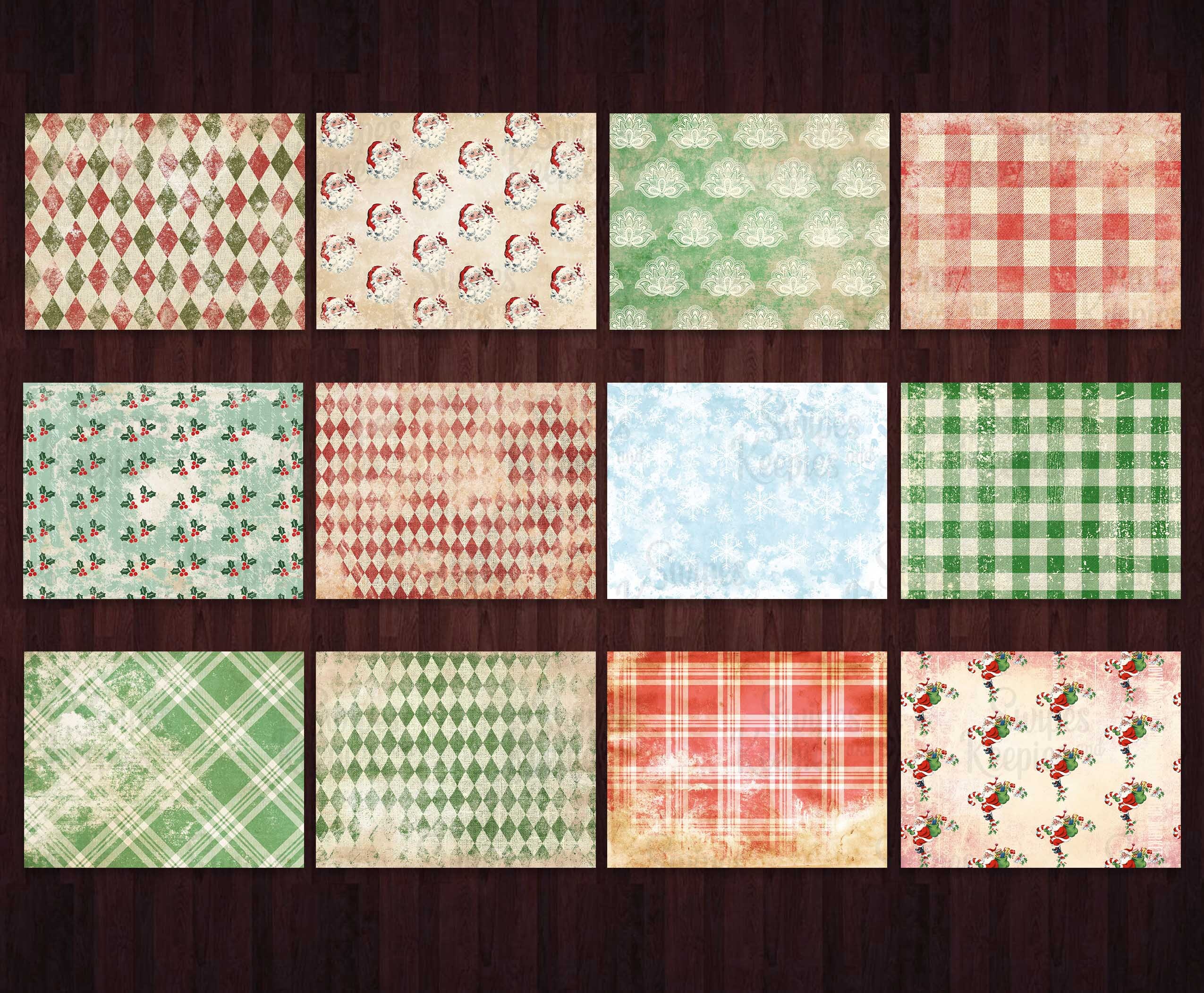 Shabby Christmas Papers, Digital Download, Christmas Junk Journaling ...