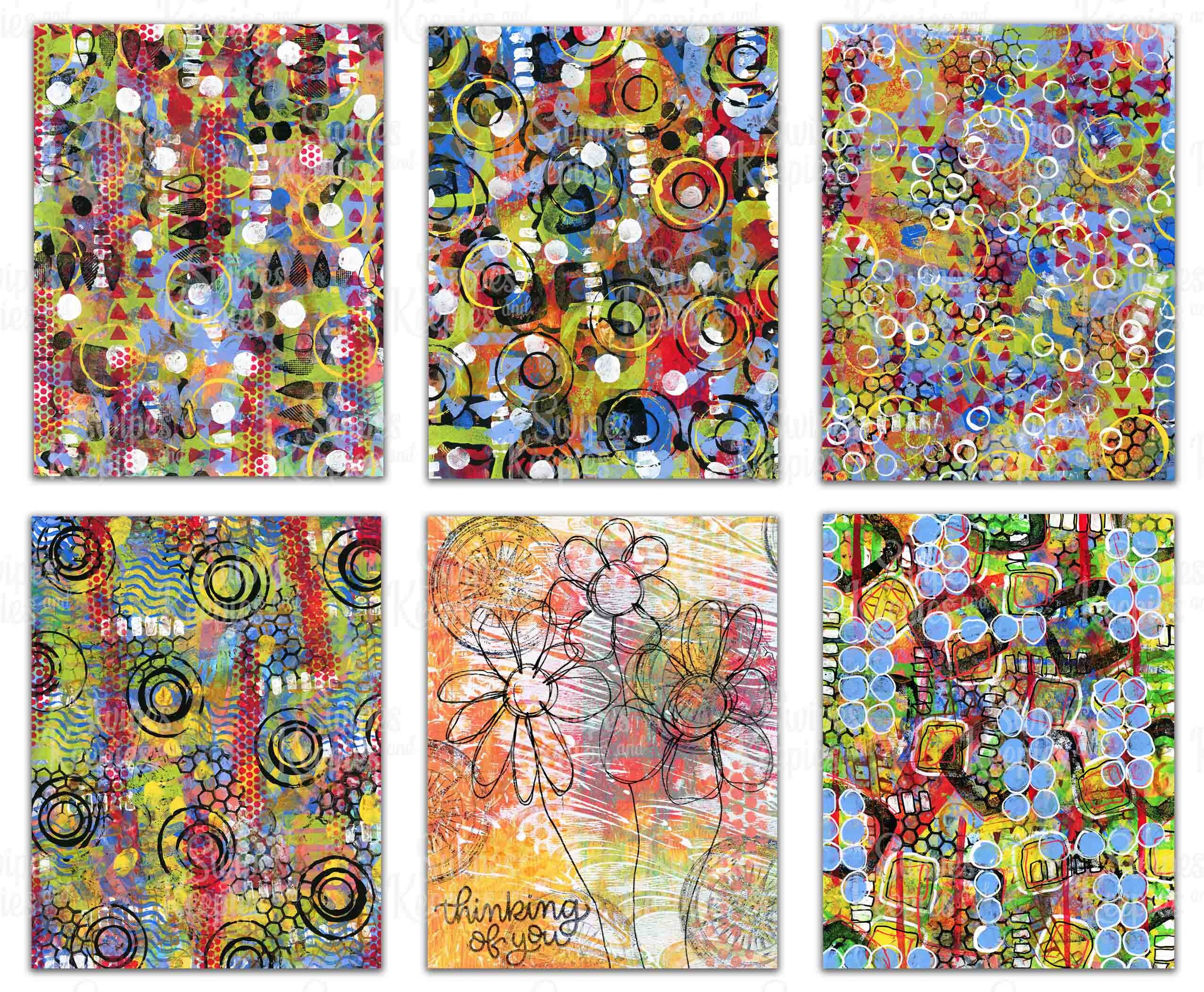 Mixed Media Digital Paper Colorful Printable Scrapbook Paper - Etsy