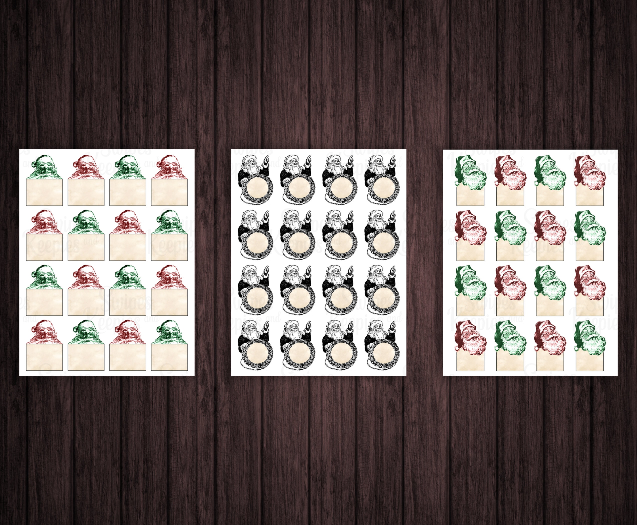 Vintage Christmas Numbers - Digital Collage Sheet - Vintage Christmas ...