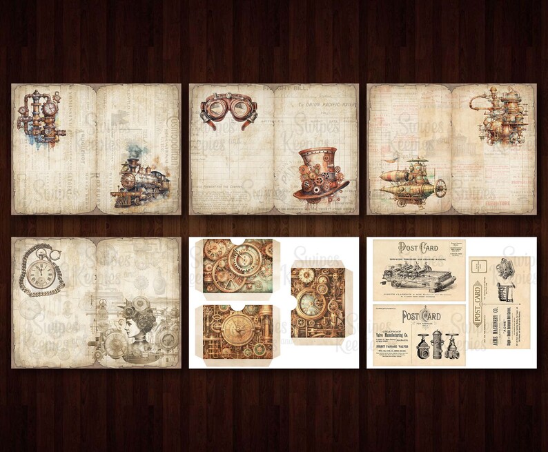Steampunk Junk Journal Kit Vintage Industrial Journal Pages - Etsy