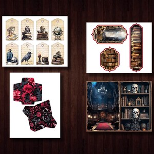Dark Academia Digital Junk Journal Kit, Gothic Printable Ephemera, Old ...