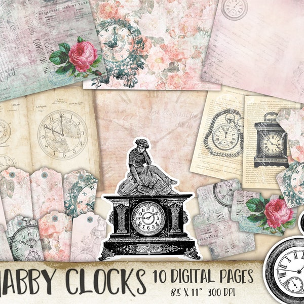 Shabby Chic Clock - Etsy