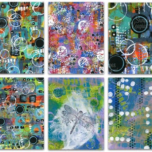 Mixed Media Digital Paper - Colorful Printable Scrapbook Paper - Art ...