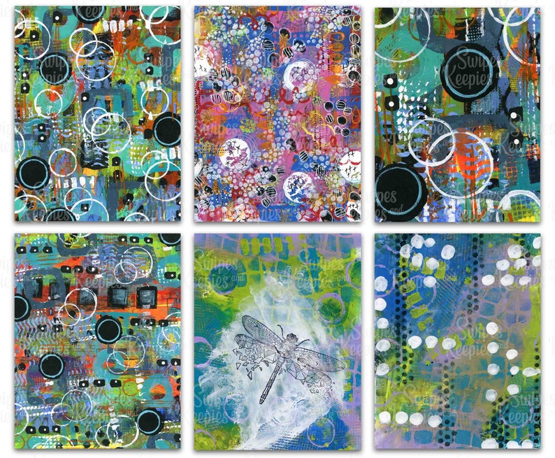 Mixed Media Digital Paper Colorful Printable Scrapbook Paper - Etsy UK