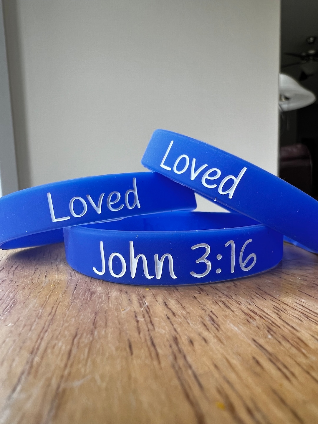 Wristband ‘loved’ John 3:16, Blue - Etsy