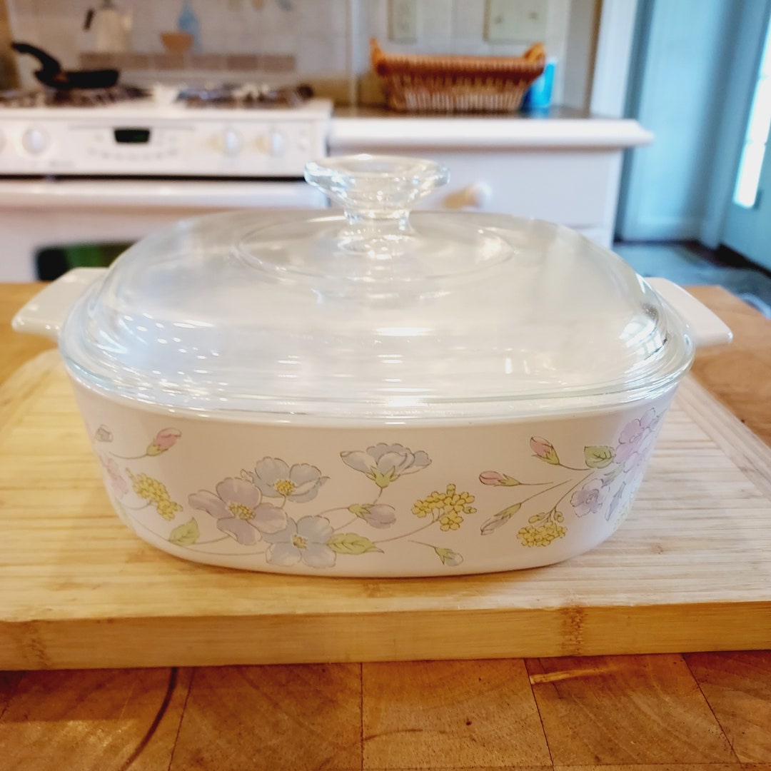 Corning Ware Pastel Bouquet Casserole 2 Qt A2B With Pyrex Lid - Etsy
