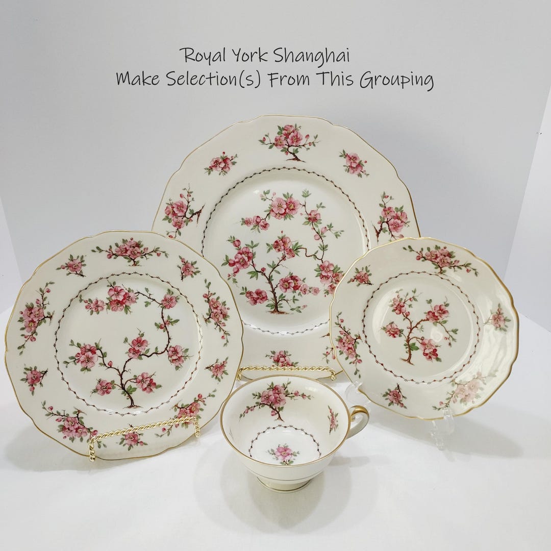 Royal York Shanghai Plates Pink Floral Hohenberg Germany - Etsy