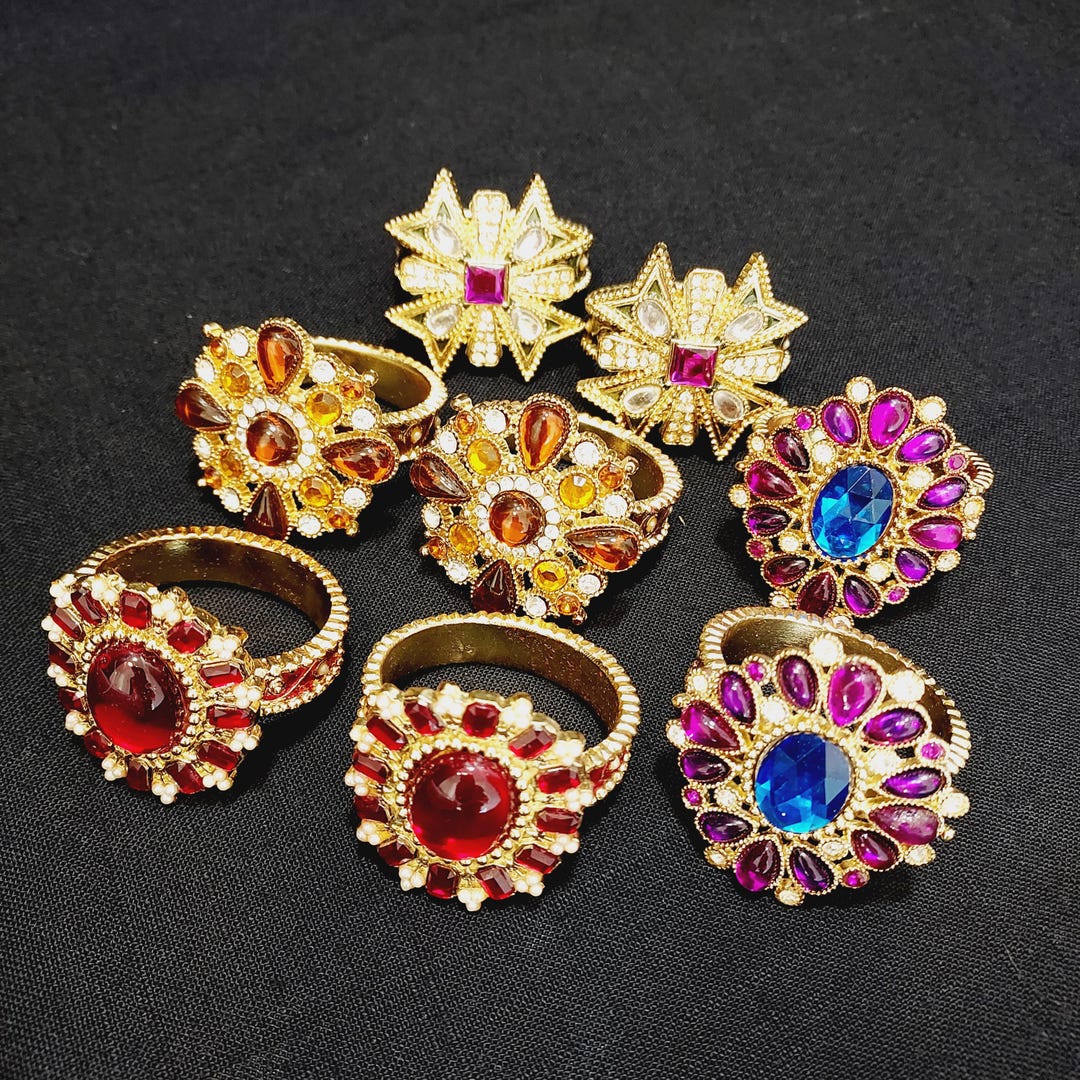 Jeweled Medallion Napkin Rings Bombay Company Set of 8 #4305497 - Etsy