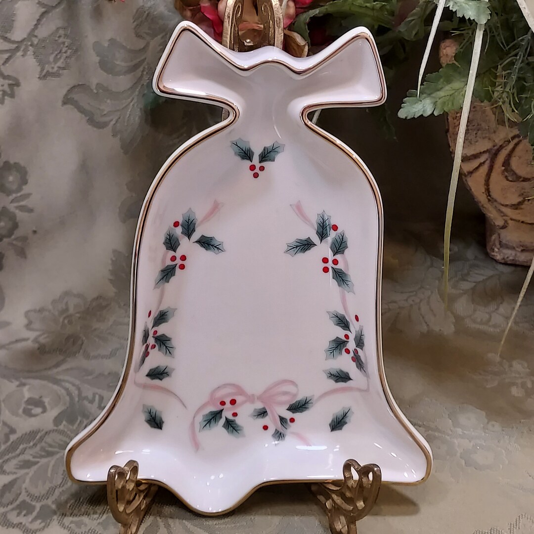 Mikasa Ribbon Holly Bell Shaped Candy Dish FK017 - Etsy