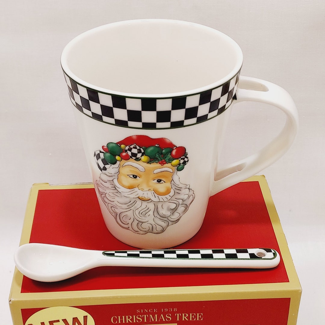 Spode Christmas Tree Mug & Spoon Set Santa and Snowman Motif - Etsy