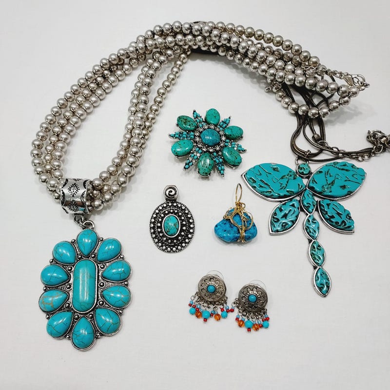 Turquoise Brooch - Etsy