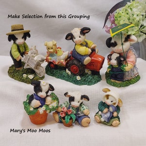 Mary's Moo Moos Farming & Flower Figurines Choose From Options - Etsy